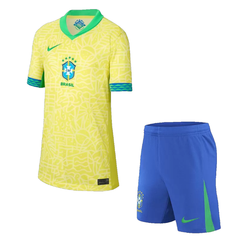 Kid's Brazil Home Kit 2024 – World Of Soccer U.S.